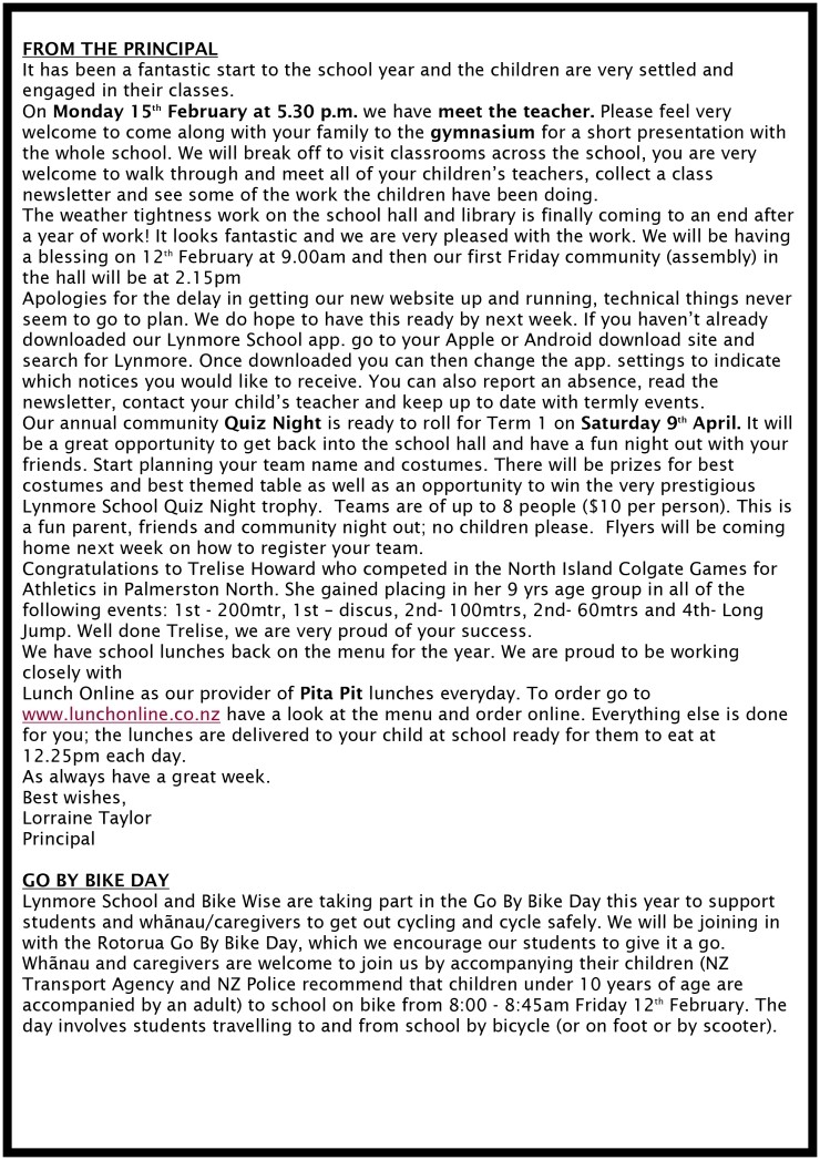 Lynmore Primary School - Newsletter Feb 2016 : 네이버 블로그