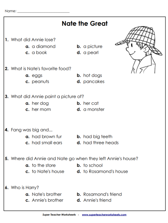 Nate the Great Book 1 줄거리 및 워크시트 : 네이버 블로그