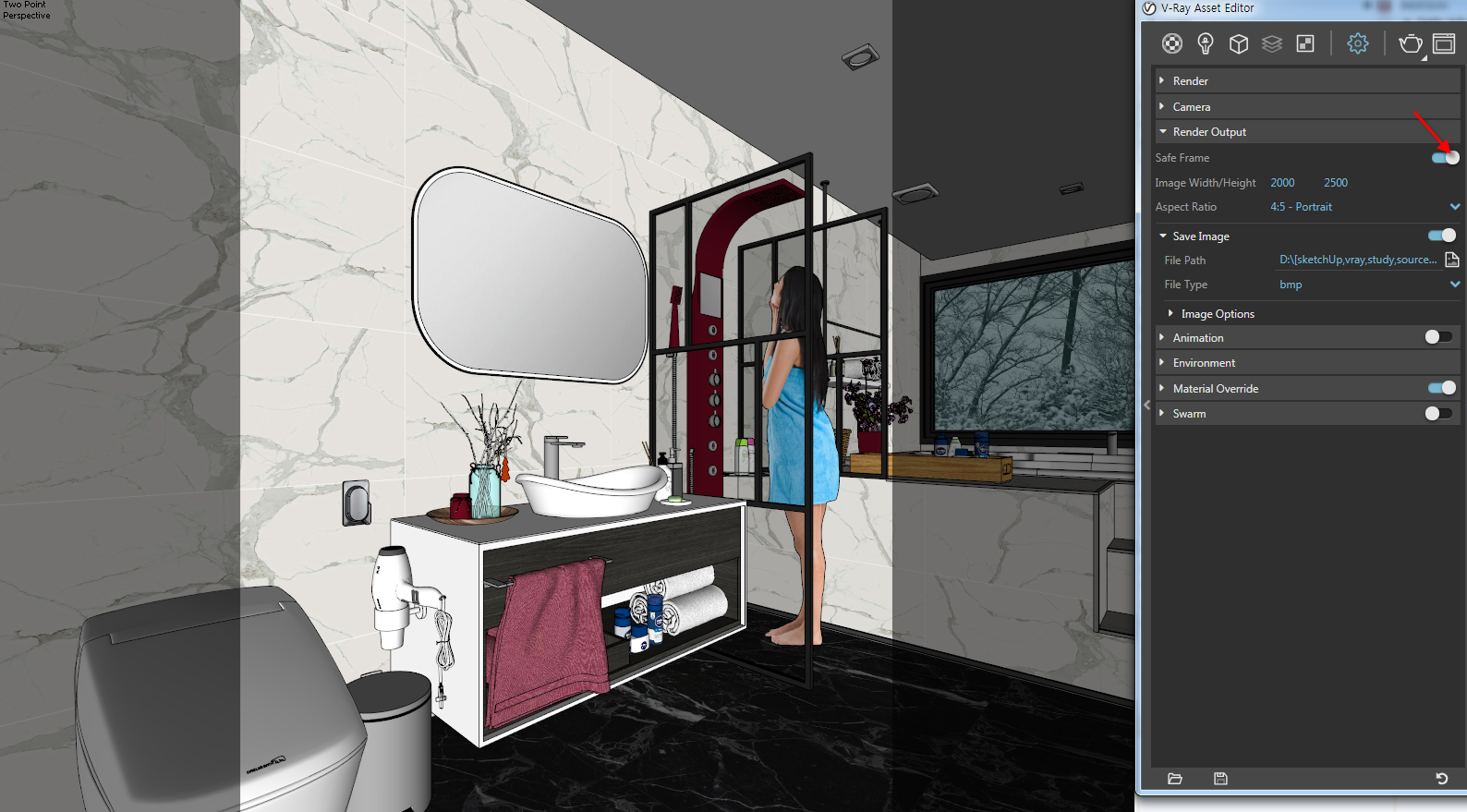 [스케치업 브이레이 - 초급] Safe Frame : 네이버 블로그